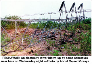 Terrorists blow up Wapda tower - Newspaper - DAWN.COM
