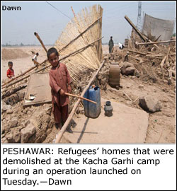 Drive launched in Kacha Garhi camp against DPs - Newspaper - DAWN.COM