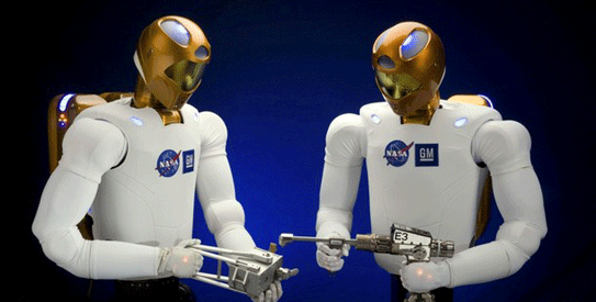 Human and humanoid robot shake hands in space - DAWN.COM