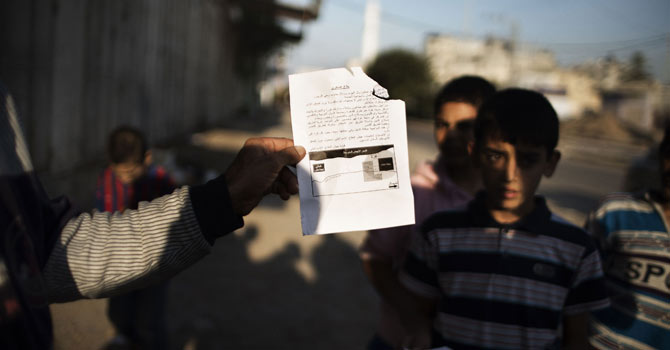 Israel army drops leaflets warning Gazans to evacuate homes - World ...