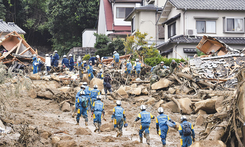 Landslides engulf homes in Japan; 36 killed - Newspaper - DAWN.COM