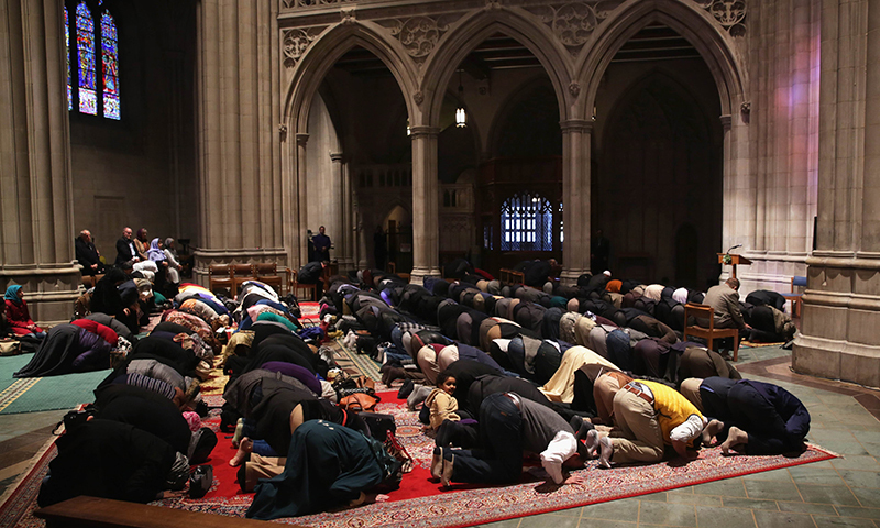 In a first, Muslims pray inside Washington’s National Cathedral - World ...