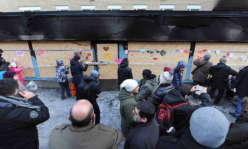 Swedish protesters denounce mosque arson attack - World - DAWN.COM