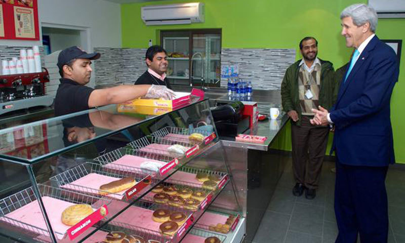 Pit stop: Chocolate doughnuts for Kerry in Islamabad - Pakistan - DAWN.COM