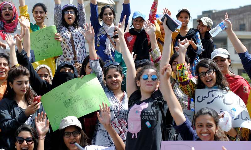 In pictures: Girls ride bikes in rally against harassment - Multimedia ...