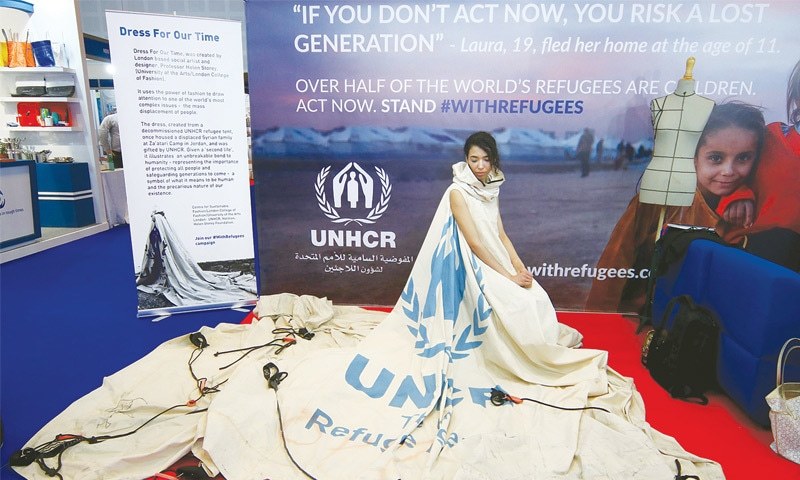Syrian refugee tent finds life as dress with a past - World - DAWN.COM