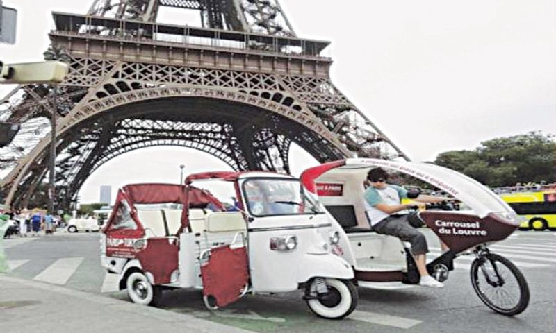 Pollution-free rickshaws taking over Paris - World - DAWN.COM