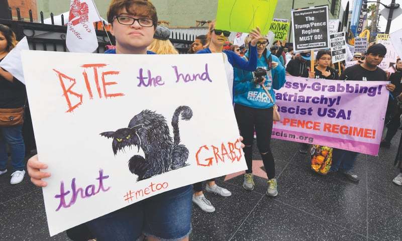 Hundreds in Hollywood march against sexual harassment - Newspaper ...