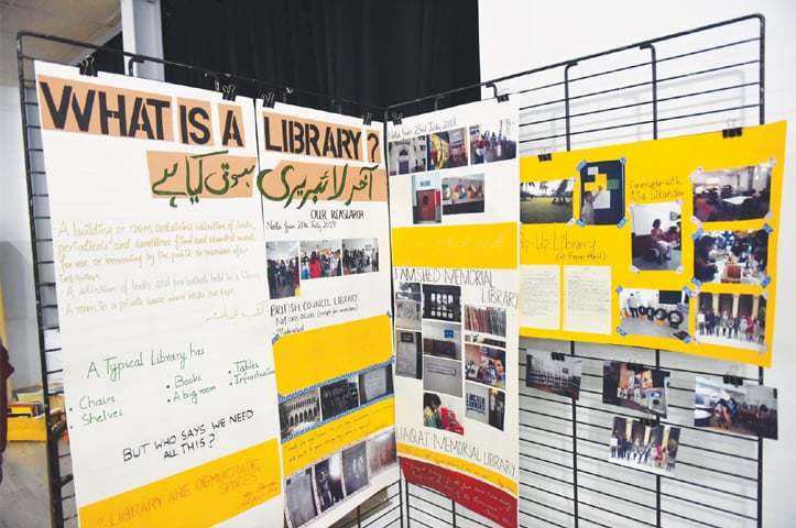 Travelling library set up by students put on display - Newspaper - DAWN.COM