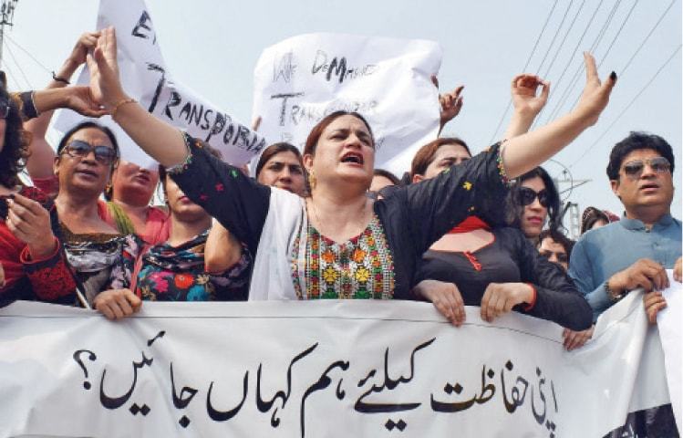 Transgender persons protest violence, hate against them - Pakistan ...