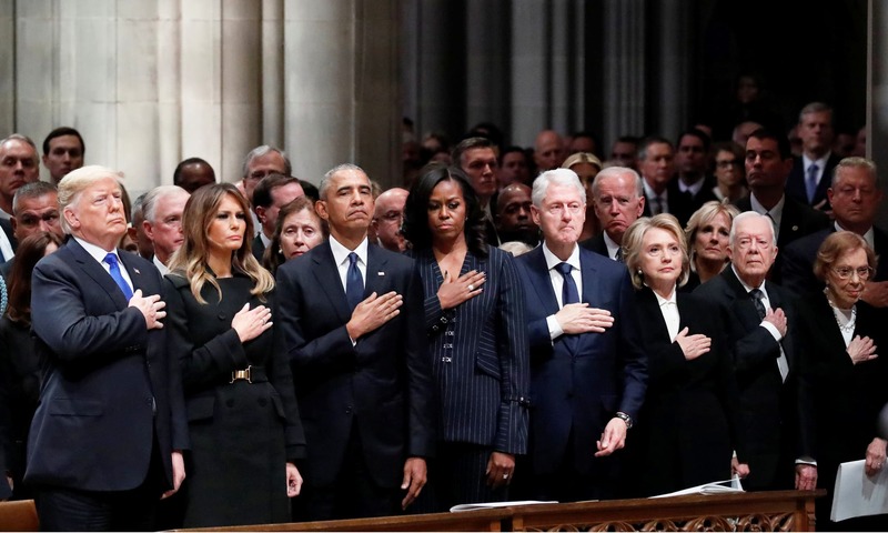 US presidents club assembles for Bush funeral, Trump on fringes - World ...