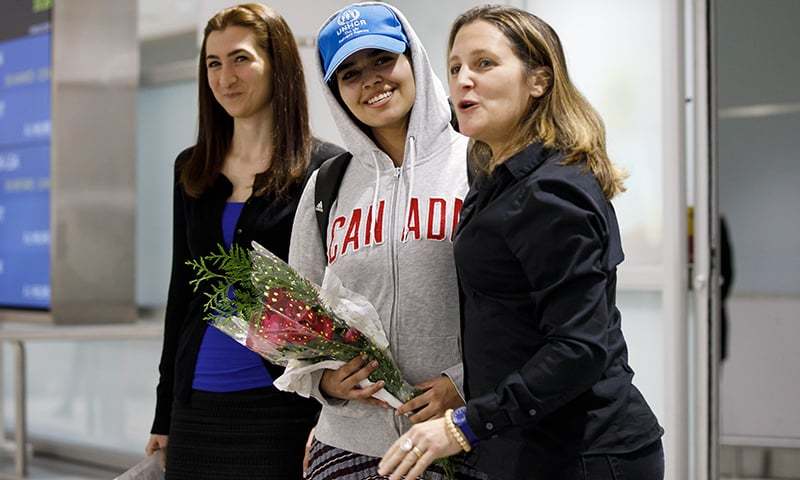 Young Saudi asylum-seeker arrives in Canada to official welcome - World ...