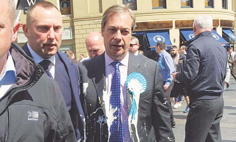 Pro-Brexit British politician hit by milkshake during campaign - World ...