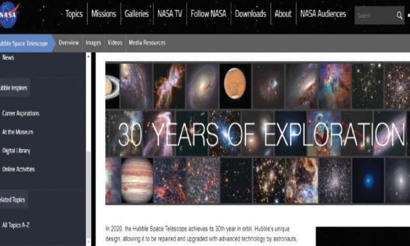 Website review: Exploring space with Hubble - Newspaper - DAWN.COM