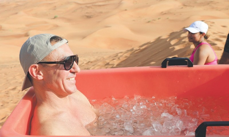 Ice baths for mind and body break heat of UAE desert - World - DAWN.COM