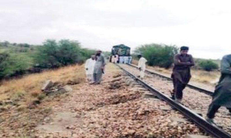 Rainwater damages railway track on Attock-Mari Indus route - Pakistan ...