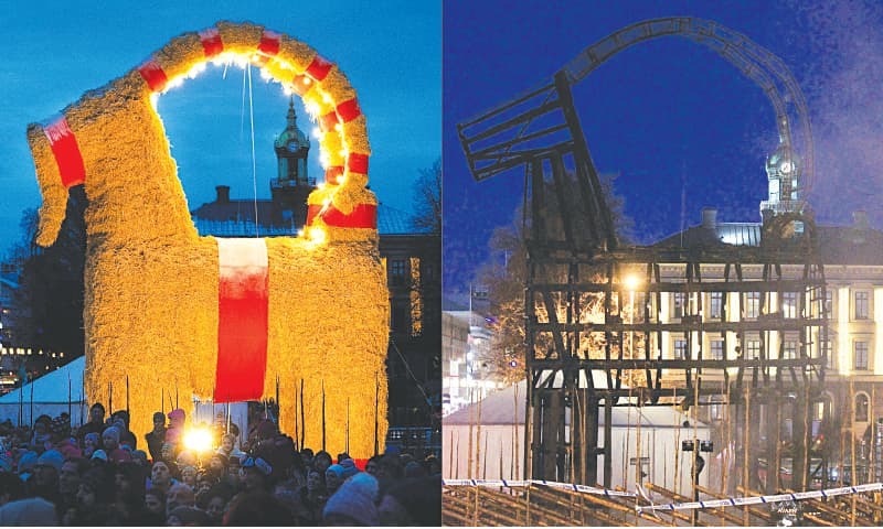 Giant Swedish Yule goat torched again after five-year respite ...