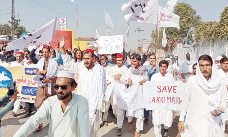 Lakki Marwat residents march for peace - Newspaper - DAWN.COM