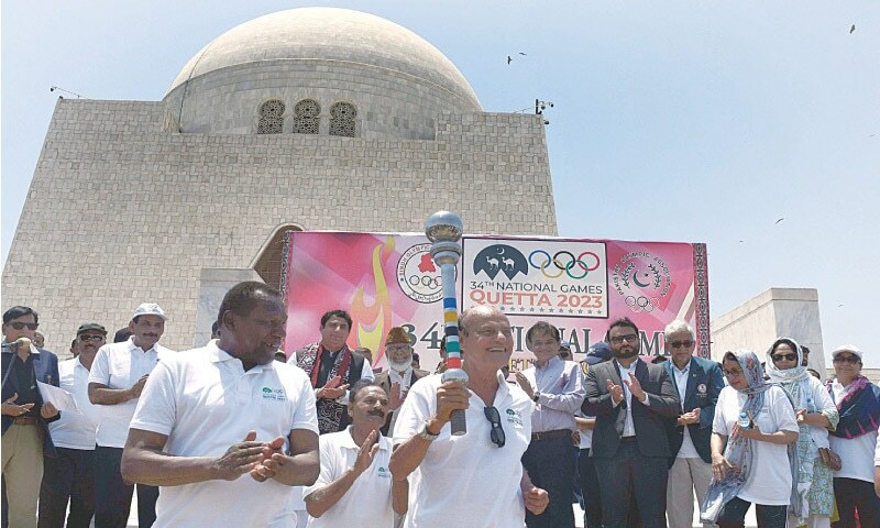 Torch relay for 34th National Games starts in Karachi - Sport - DAWN.COM