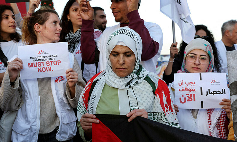 PHOTOS: Doctors Without Borders members in Lebanon demand ceasefire in ...