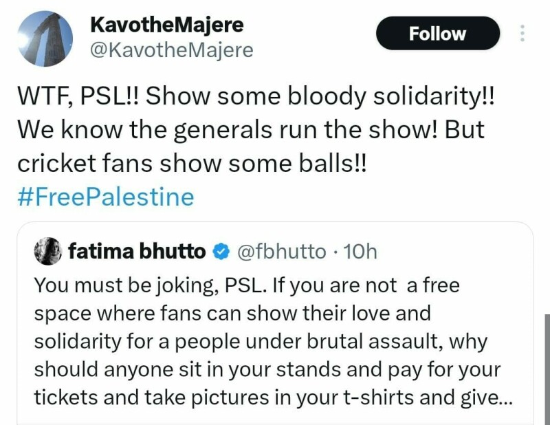 Cricket fans enraged after PSL ‘bars’ pro-Palestine banners at stadiums ...