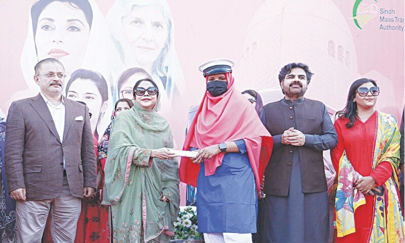 Women can travel free of cost in Karachi’s pink buses for two months ...