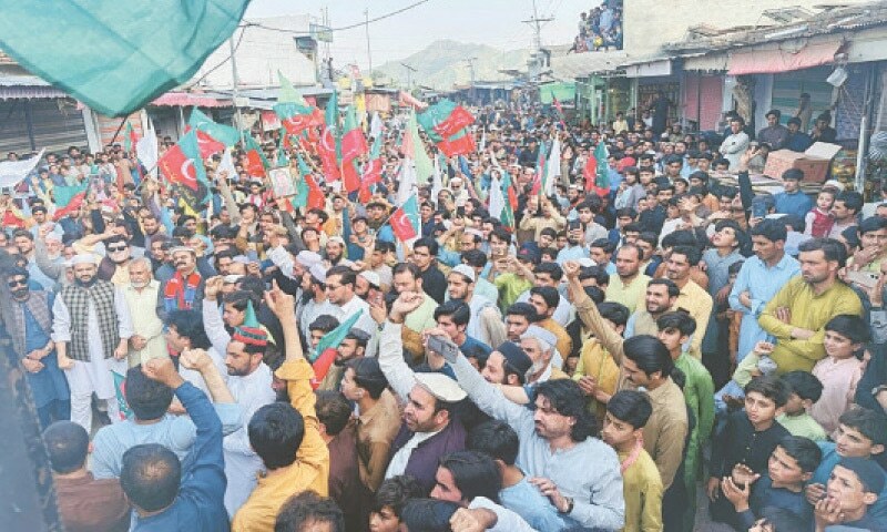 PTI Bajaur workers stage protest to push for release of Imran, other ...