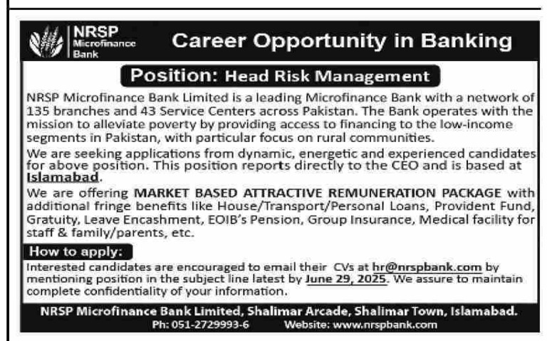 Career Opportunity in Banking - Jobs - DAWN.COM