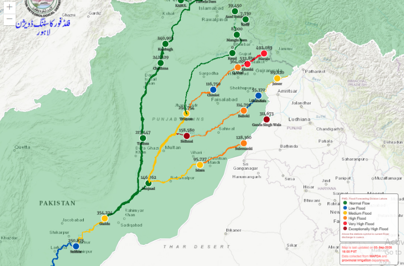 Exceptionally high floods persist in Ganda Singh Wala, Sidhnai ...