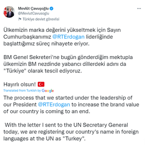 Turkey officially changes name at UN to 'Turkiye' - World - DAWN.COM