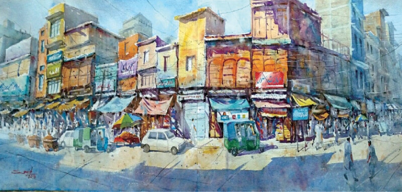 Artist paints Peshawar’s Walled City - Newspaper - DAWN.COM