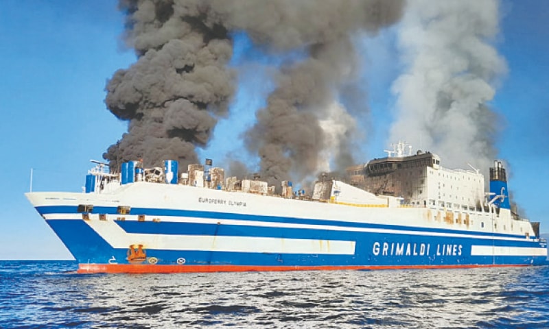 11 missing after flames engulf Greece-Italy ferry - World - DAWN.COM