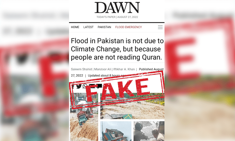 Doctored screenshot of Dawn's story on floods surfaces on social media ...