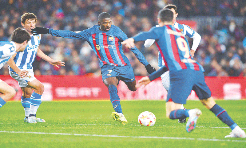 Dembele strike sends Barcelona into Cup semi-finals - Newspaper - DAWN.COM