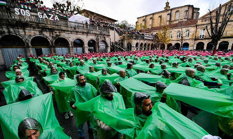 PHOTOS: Solidarity rally in Spain creates human mosaic of Palestinian ...