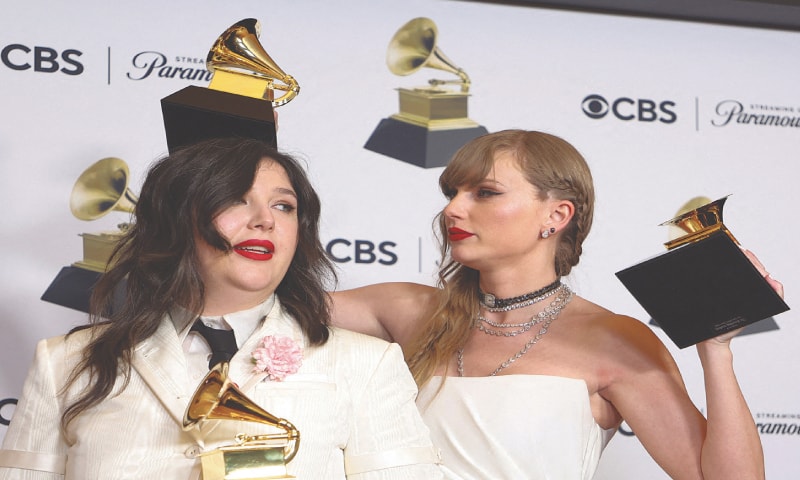 Swift makes Grammys history as women rule music’s top honours ...