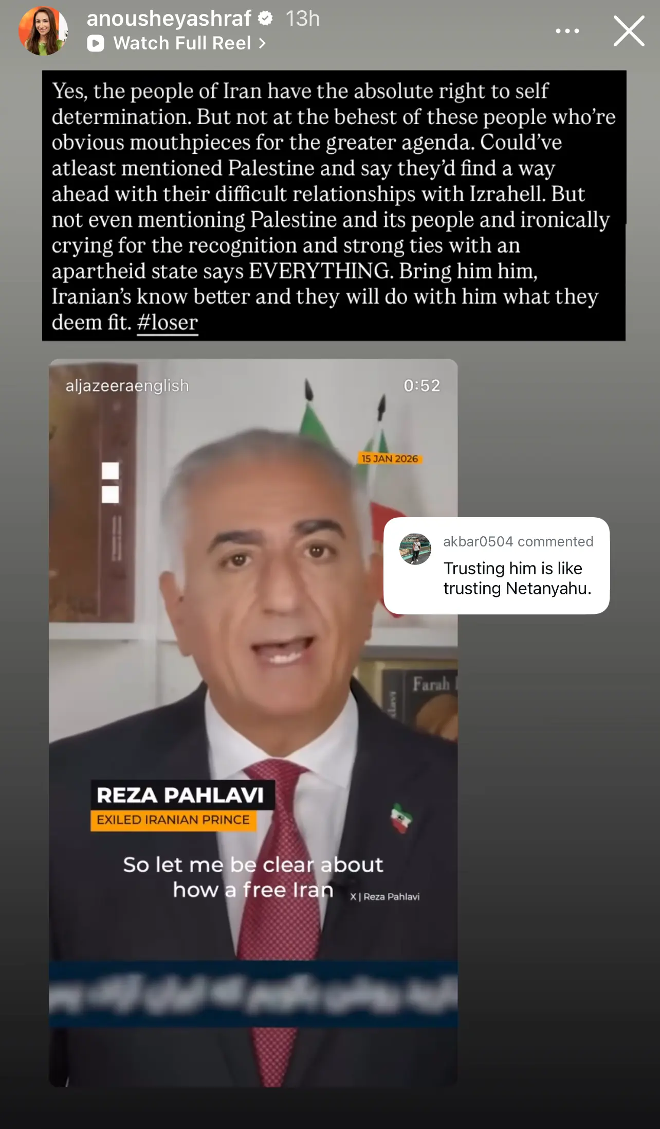 Anoushey Ashraf says Iranians deserve self-determination — not leaders ...